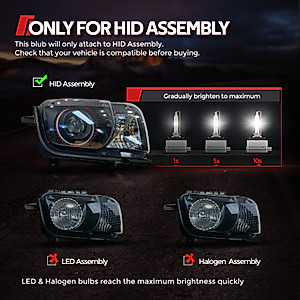 Torchbeam D3S HID Headlight Bulbs, 6000K Cool White, High/Low Beam, Xenon Replacement Bulbs with Metal Stents Base, for 12V Car, Pack of 2