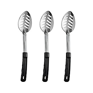 3 Pcs Large Slotted Spoons Stainless Steel, Cooking Spoons, Slotted Spoons for Cooking, 13 inches Metal Slotted Spoons, Slotted Serving Spoons, Kitchen Spoons Set with Coated Handle