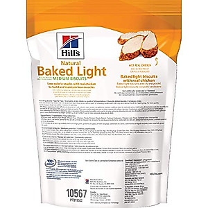 Hill's Natural Baked Light Biscuits, All Life Stages, Great Taste, Dog Treats, Chicken (medium & large breeds), 8 oz Bag