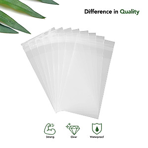 Seal Fresh Cellophane Bags – 5" x 7" (200 Count) – Clear Plastic Resealable Self Sealing Cellophane Bag – Cellophane Treat Bags, Cookie Bags for Packaging, Candy Bags, Cello Bags, Pastry Bags