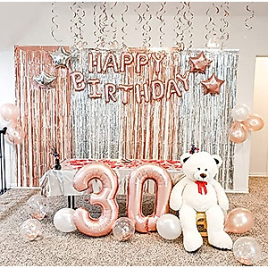 30th Birthday Decorations For Women (75 Pk) Rose Gold Dirty 30 Birthday Decorations For Her, Party Photo Backdrop, Sash, Happy Birthday Banner, Cake Topper, Balloon, 30th Birthday Gifts For Her Girls
