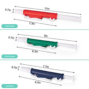Etallwit Pipette Pumps, Set of 3 lab Handheld Pumps: 2ml Blue, 10ml Green, 25ml Red, Fit Glass or Plastic Pipettes 3pcs