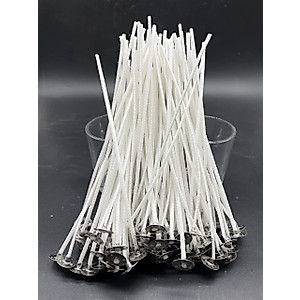 Beesworks 100 Piece Cotton Candle Wick 6" Pre-Waxed for Candle Making, Candle DIY