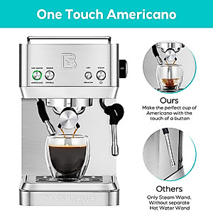 CASABREWS Espresso Machines with Milk Frother, 20 Bar Espresso Maker with Hot Water Wand for Americano, Latte, Cappuccino, Espresso Coffee Machine with Adjustable Temperature, Gifts for Coffee Lovers