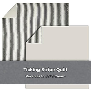 Piper Classics Market Place Blue Ticking Stripe Twin Quilt