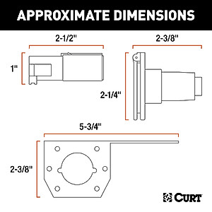 CURT 58677 Vehicle-Side and Trailer-Side 4-Pin Round Wiring Harness Connectors