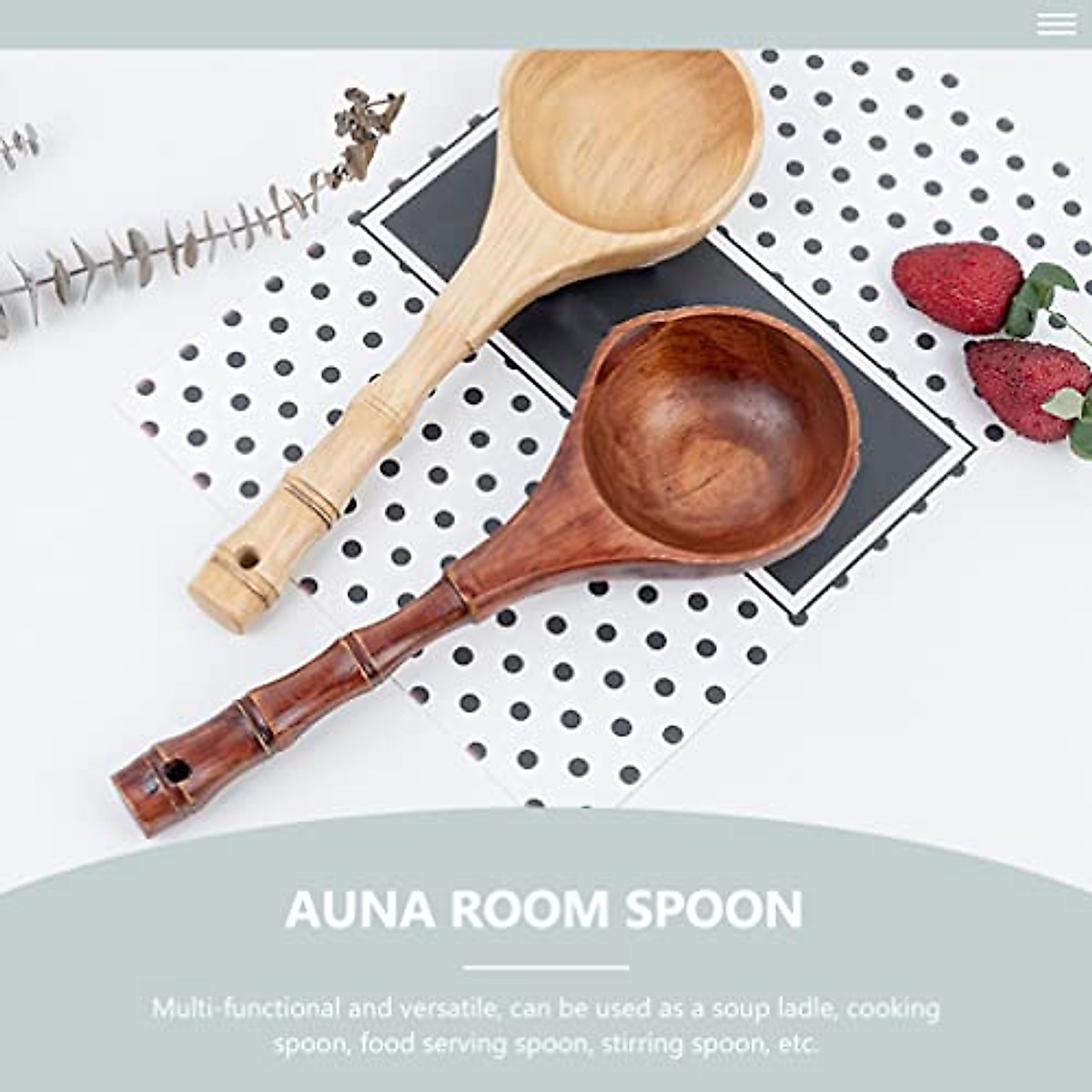FOMIYES Wood Water Ladle Sauna Ladle Wooden Sauna Room Spoon Water Ladle Bathroom Spoon Shampoo Ladle Water Scoop for Sauna Room Kitchen Bathroom Garden Coffee Pouring Ladle