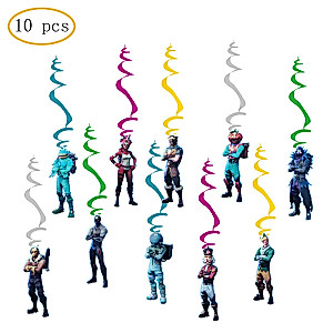 10PC Video Game Party Vortex Decoration Hanging Vortex Ceiling Decoration Video Game Theme Birthday Party Supplies