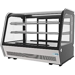 KoolMore - CDC-5C-BK 35" NSF Commercial Countertop Refrigerator Display Case Merchandiser with LED Lighting - 5.6 cu. ft, Black and Stainless Steel & SYBO SB-6000 Commercial Grade Soup Kettle, Black