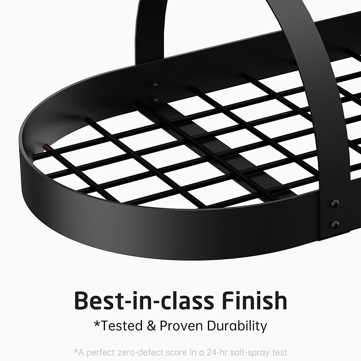 KES Ceiling Pot Rack 34-Inch Hanging Pot Rack for Kitchen Oval Pot and Pan Rack Matte Black Pot Hanger with 20 S Hooks, KUR221S85-BK