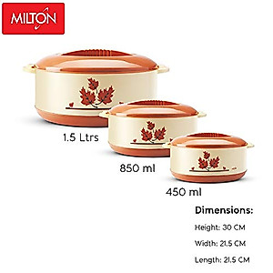 Milton Orchid Insulated Plastic Casserole Gift Set, 3-Pieces, Light Brown