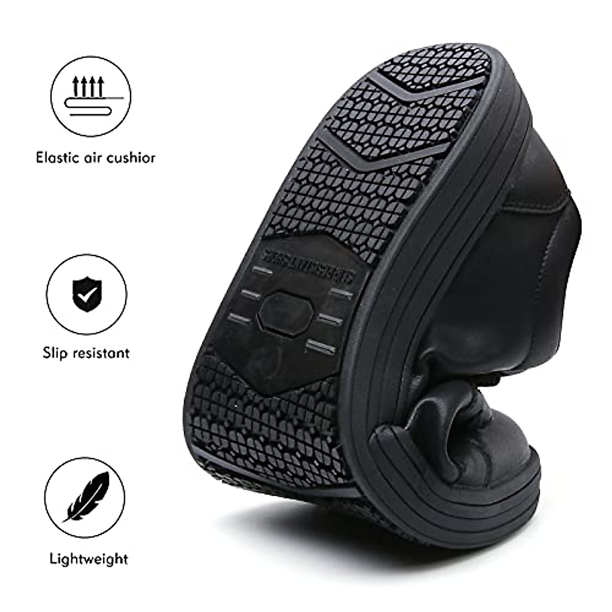 LMQLZHYC Men's and Women 'S Non Slip Work Shoes Slip Resistant Food Service Shoes Chef Shoes Nursing Shoes Size 6.5 Black