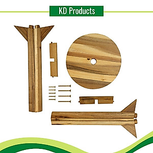 FRITHJILL 17.7-Inch Seat Stool, Round Wooden Counter Stool, Natural