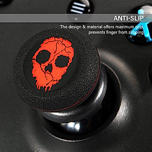 Playrealm FPS Thumbstick Extender Rubber Silicone Grip Cover 2 Sets for Xbox Series X/S & Xbox One Controller(Ghost Red)