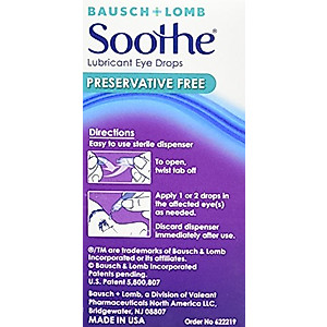 Soothe No Preservative Lubricant Eye Drops by Bausch e Lomb, 28 count