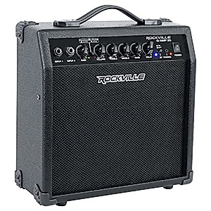 Rockville G-AMP 20 Watt Guitar Amplifier Combo Amp Bluetooth/Delay + Microphone