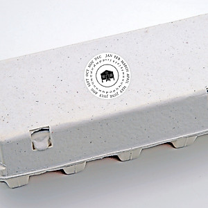 Eggs Laid On Date Stickers | 350 Pc Roll | 2" Round Stickers | Farm Fresh Stickers | Egg Carton Stickers | White with Chicken Coop Design