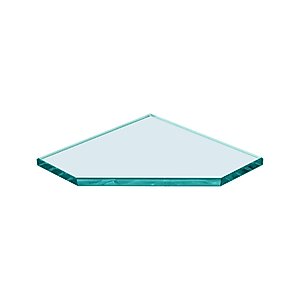 Dulles Glass 8" x 8" Pentagon Glass Corner Shelf - Shelf Only - Tempered - 3/8" Thick - Flat Polished Glass