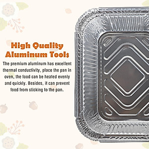 MorTime 40 Pcs Thanksgiving Foil Pans with Lids, Disposable Foil Food Containers with Harvest Themed Cardboard Covers, Aluminum Foil Baking Pan Cake Pans for Cooking, Heating, Roasting