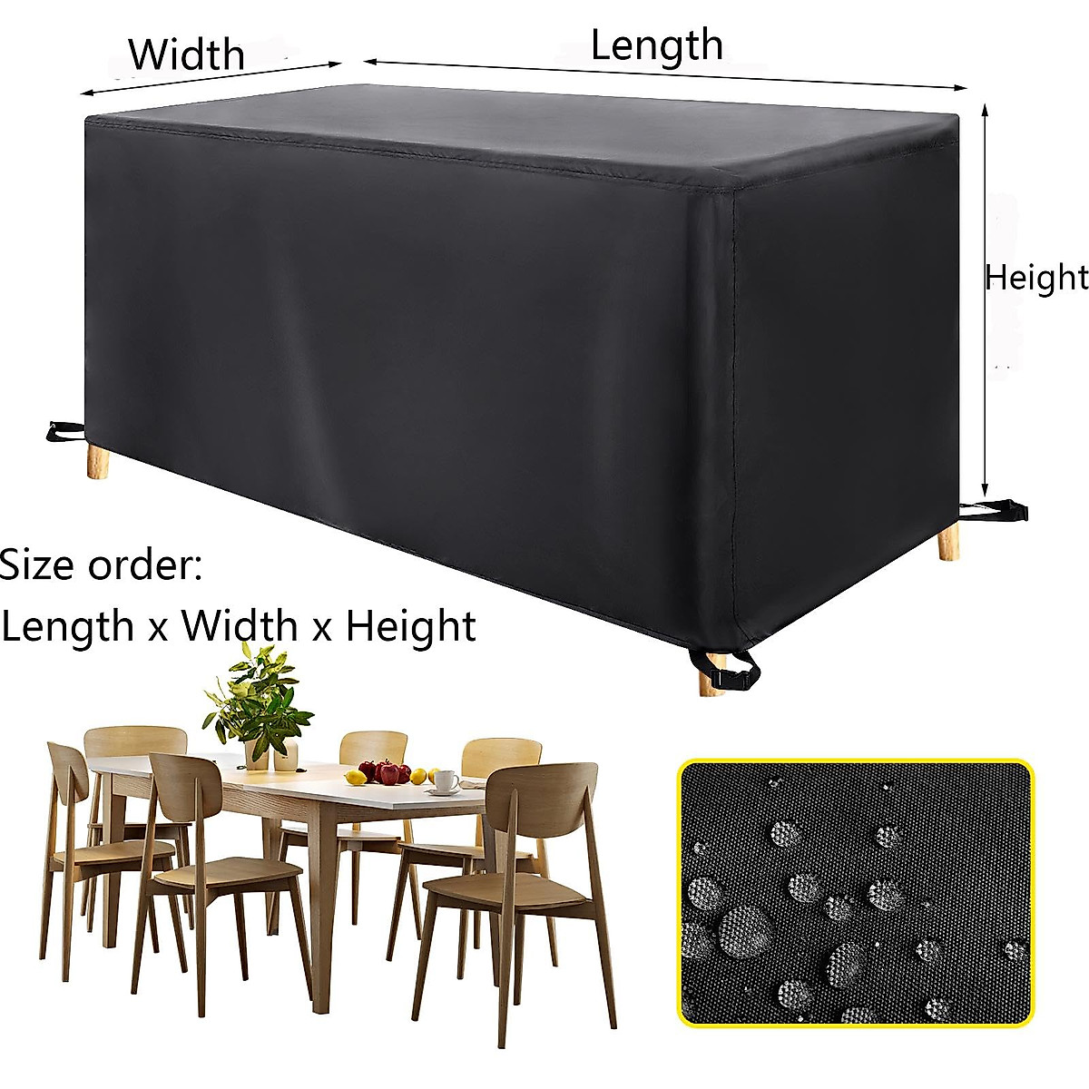 HSFFBHFBH Patio Furniture Covers,110x100x100cm Rectangular Heavy Duty 420D Outdoor Furniture Cover Waterproof Snow Protection for Patio Table and Chair