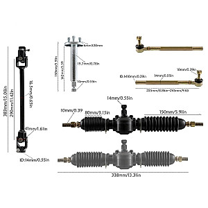 YC Yier 29" Go Kart Rear Axle Kit +Front End Steering Shaft Assembly+ Brake + 13x5.00-6" Wheels Tires +48V 1800W Brushless Electric Motor Kit for Go Kart ATV Quad Buggy Drift Trike 4 Wheeler