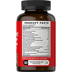 Horbäach Pet Multivitamins for Dogs & Cats | 120 Chewable Tablets | Health Support Supplement | Non-GMO, Gluten Free | by River & RULA