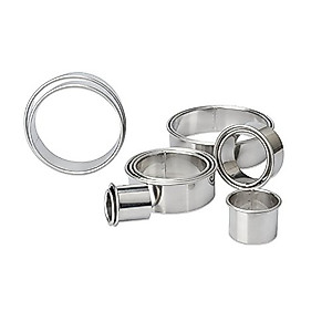 Homy Feel Round Cookie Biscuit Cutter Set 12 Circle Pastry Donut Doughnut Cutter Set Round Cookie Cutters Circle Baking Metal Ring Molds