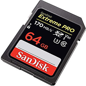 SanDisk 64GB Extreme Pro Memory Card works with Sony Alpha A9, A6000, A5100, A6300, A6500, DSCH300, A5000, A7, A7R II Digital DSLR Camera SDXC 4K V30 UHS-I with Everything But Stromboli Combo Reader