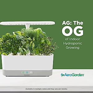 AeroGarden Harvest Slim Indoor Garden Hydroponic System with LED Grow Light and Herb Kit, Holds Up to 6 Pods, White