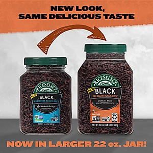 RiceSelect Premium Black Rice, Whole-Grain, Gluten-Free, Non-GMO, and Vegan Rice, BPA-Free 22-Ounce Jar (Pack of 1)