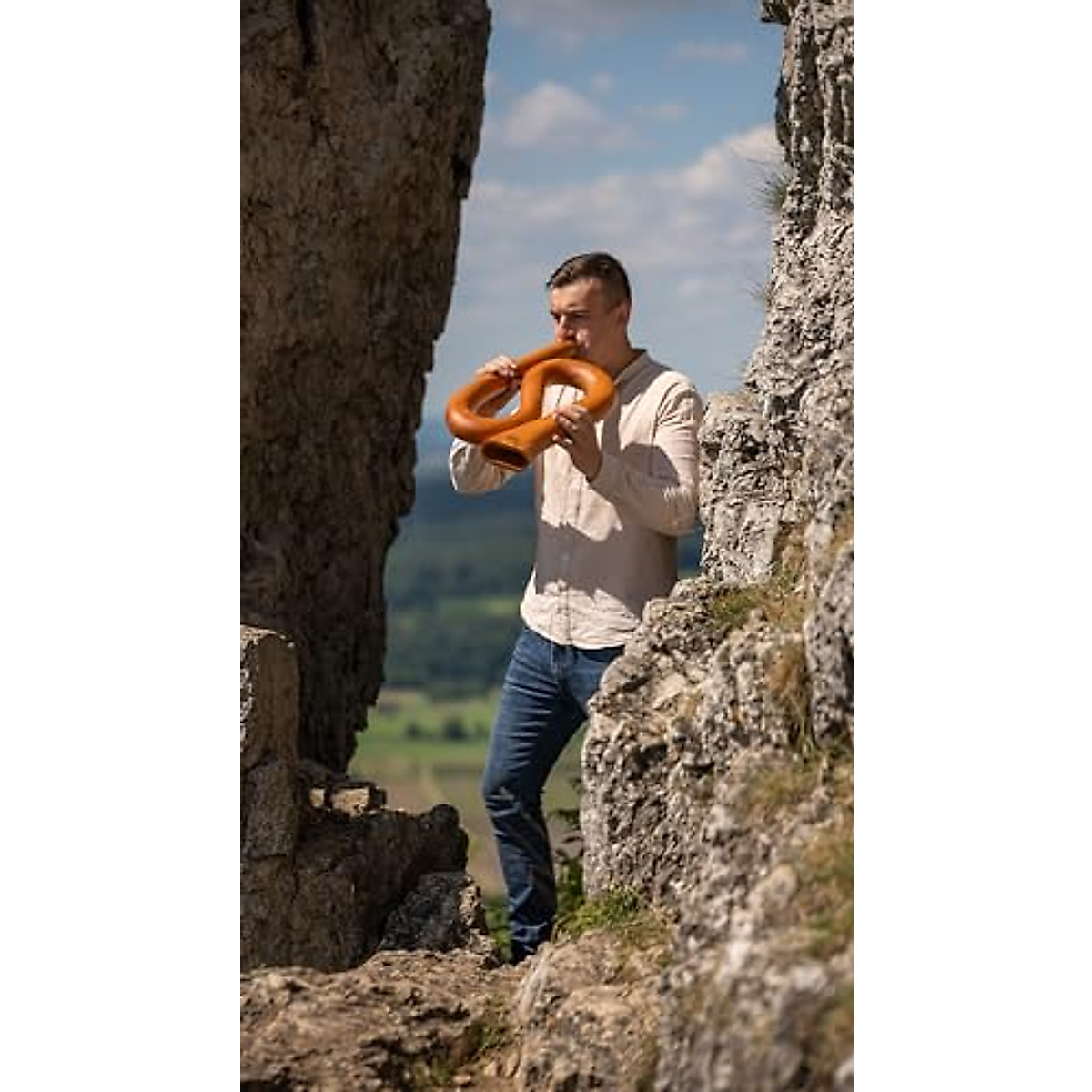 S-shaped Professional Didgeridoo for Meditation, Sound Healing Therapy, Yoga and Circular Breathing — NOT MADE IN CHINA — Mahogany Wood, 2-YEAR WARRANTY