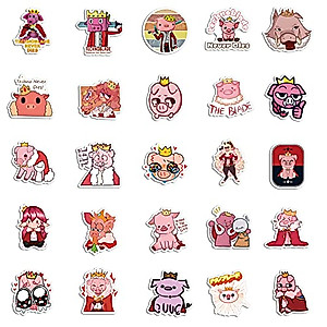 100Pcs Technoblades Game Pink Pig Cute Vinyl Cartoon Stickers for Kids Girls Boys Teens Adults for Water Bottles Laptop Phone Journaling for Birthday Party Supplies Halloween Decoration Favors