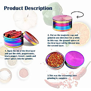 Romybue Spice Grinder Small 2.0 Inch Colorful