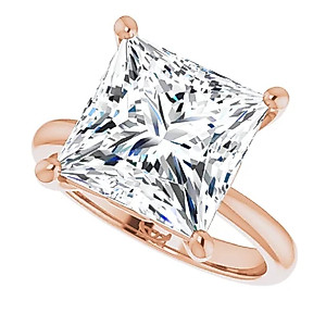 5 CT Princess Wedding Set Rings For Women Antique Promise Rings Handmade Gifts Solitaire Cut Engagement Ring 10K 14K 18K Solid Rose Gold