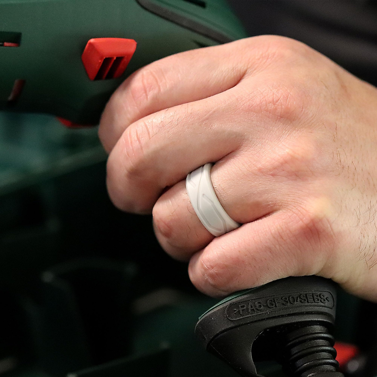 Rinfit Silicone Rings for Men - Silicone Wedding Bands Sets for Him - 4Love Collection Rubber Wedding Rings - Patented Design - SetP, Size 11