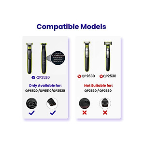 Replacement Power Cord Charger Adapter A00390 for Philips Norelco Mens Multigroom Trimmer MG5700 and OneBlade Shavers QP2510, QP2520, QP2620, QG3340