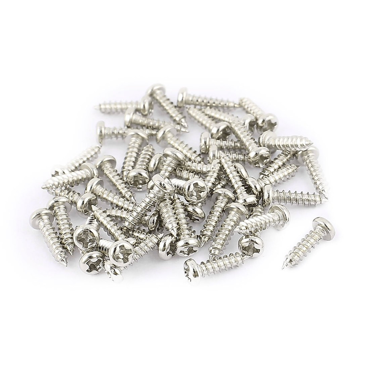 uxcell 50 Pcs M2 x 8mm Stainless Steel Phillips Round Head Self Tapping Screws Bolts