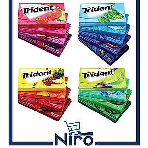 Niro Assortment | Trident Chewing Gum Sampler Gum Variety Pack | Sugar-Free | Assorted Flavor (10 Pack) Receive 10 out of the 18 flavors