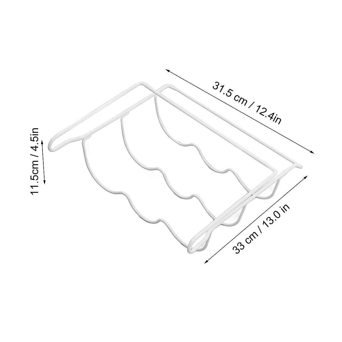 KWQBHW Fridge Wine Rack Water Bottle Holder Refrigerator Bottle Rack Hanging Drink Bottles Shelf Metal Wine Storage Organizer for Kitchen Holds 3 Bottles