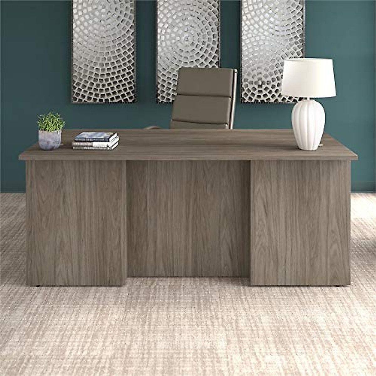 Bush Business Furniture 500 Home Office Desk, 72W, Modern Hickory