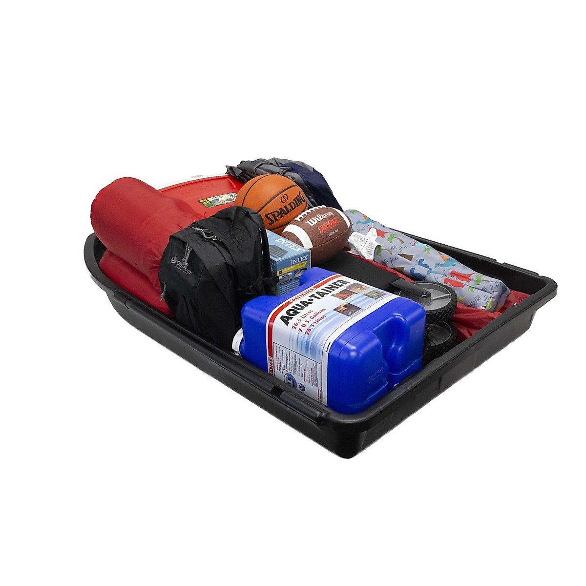 JEGS Rooftop Cargo Carrier for Car Storage - Large Roof Rack Cargo Carrier - Heavy Duty Weatherproof Storage - Made in USA - 18 Cubic Ft - 110 Lb Capacity - Aero Hard Shell Cargo Carrier