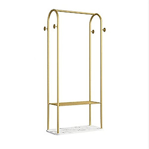 DOUBAO Gold Coat Rack Marble Floor Clothes Hanger Home Porch Coat Hanger Bedroom Hanger (Color : Gray, Size : 100 * 30 * 170cm)