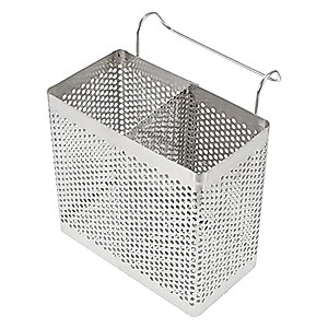 DOITOOL utensil caddy stainless steel wall utensil holder hanging organizer flatware caddy organizer storage stand holder for home office restaurant