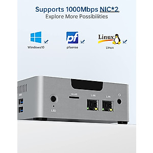 AWOW Mini PC Desktop Computer Intel Celeron J3455 6GB DDR4 128GB SSD/Burst Frequency 2.2 GHz/Dual LAN/ 2.4G+5G Dual Band WiFi/4K /Bluetooth/HDMI/5 USB3.0 Ports Micro PC