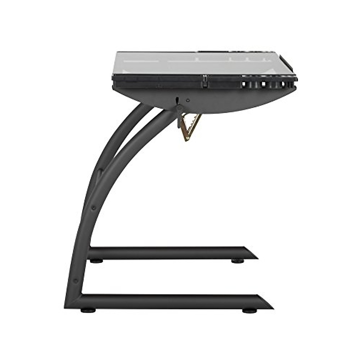 SD STUDIO DESIGNS Triflex Drawing Table, Sit to Stand Up Adjustable Office Home Computer Desk, 35.25" W X 23.5" D, Charcoal Black/Clear Glass