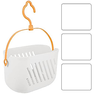 STOBAZA Shower Basket Plastic Hanging Shower Caddy with Hook for Bathroom Health Cosmetics Spa White