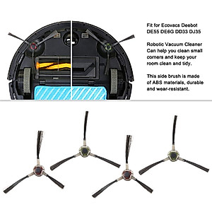 Fdit 4PCS Side Brushes Replacement Vacuum Cleaner Replenishment Sweeping Brush Fit for Ecovacs Deebot DE55 DE6G DD33 DJ35 Robotic Vacuum Cleaner