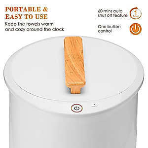 Keenray Bucket Style Towel Warmers, Luxury Bucket Towel Warmer, Large Towel Warmer for Bathroom, Auto Shut Off, Fits Up to Two 40"X70" Oversized Towels, Bathrobes, Blankets, PJ's and More, Grey, CL1