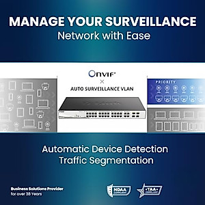 D-Link 10-Port Gigabit Smart Managed PoE+ Switch | 8 PoE+ Ports (130W) + 2 SFP Ports | L2+ | VLANs | Web Managed | Surveillance Mode | Desktop or Rackmount | Fanless | NDAA Compliant (DGS-1210-10MP)