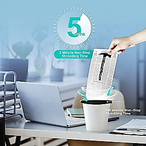 Paper Shredder Without Basket, 7-Sheet Strip Cut Shredder for Office/Home Use, Mini Paper Shredder Also Shreds Name Card, Portable Shredder with Extendable Arm,Durable&Fast with Jam Proof